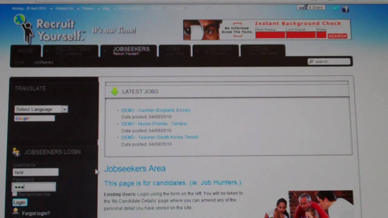 JobSeeker Login - YouTube