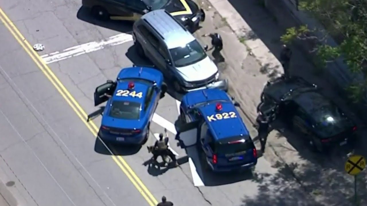 Police chase ends in shootout - YouTube