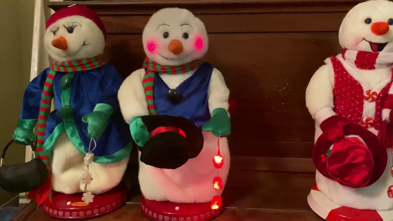 Gemmy Spinning Snowflake Snowman ( blue vest variant ) Snow Miser - YouTube