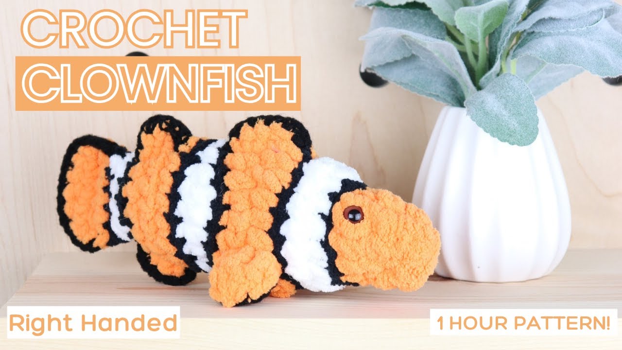 CROCHET CLOWNFISH FREE PATTERN | NO SEW Amigurumi Clown Fish | Crochet ...