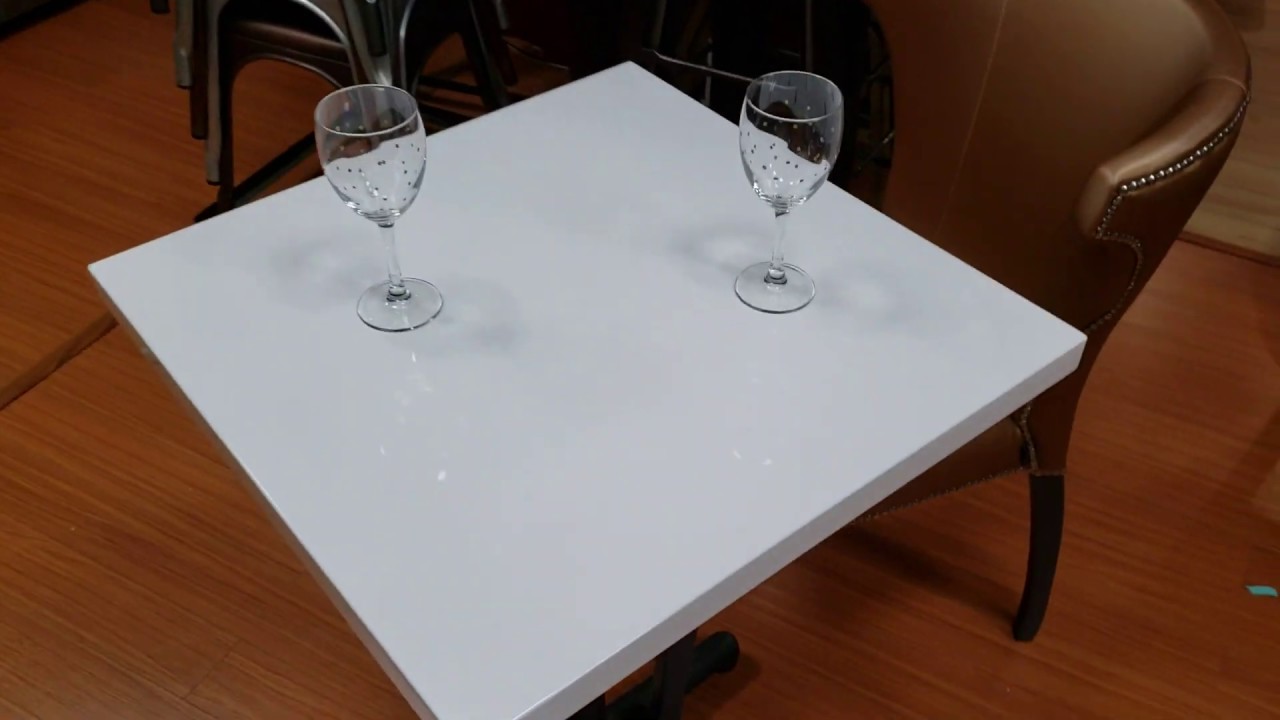 White Italian Resin Restaurant Table Tops - TableBaseDepot.com - YouTube