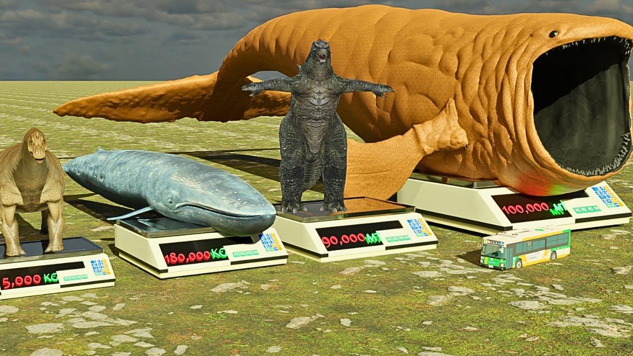 Sea Monster ,Animal, Dinosaur, Kong and Godzilla Weight Comparison ...