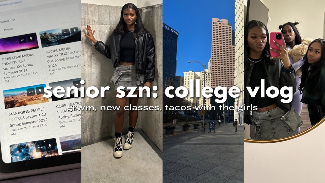 senior szn: college vlog☆| grwm, new classes, tacos with the girls ...