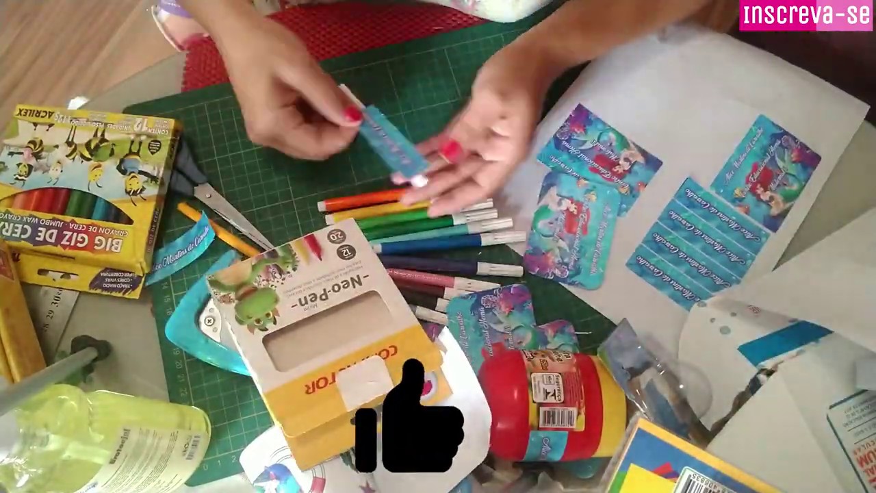 Etiquetando o material escolar da Alice por Lyly Martins - YouTube