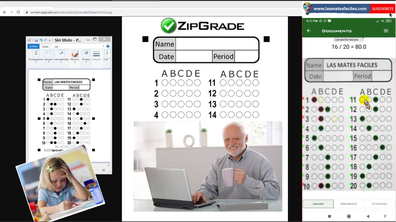 ZIPGRADE - Califica evaluaciones rápidamente con tu teléfono! - TUTORIAL (parte 1) - YouTube
