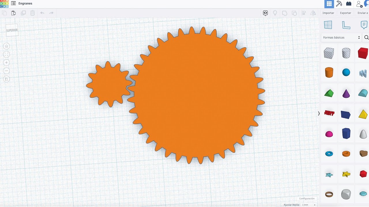 Engrane y piñón | Diseño de engranes en Tinkercad relación 3 a 1 y 4 a1 ...