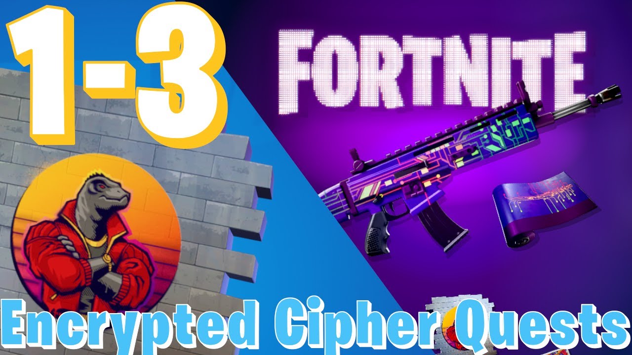 Encrypted Cipher Quests Fortnite Stage 1 2 and 3 - YouTube