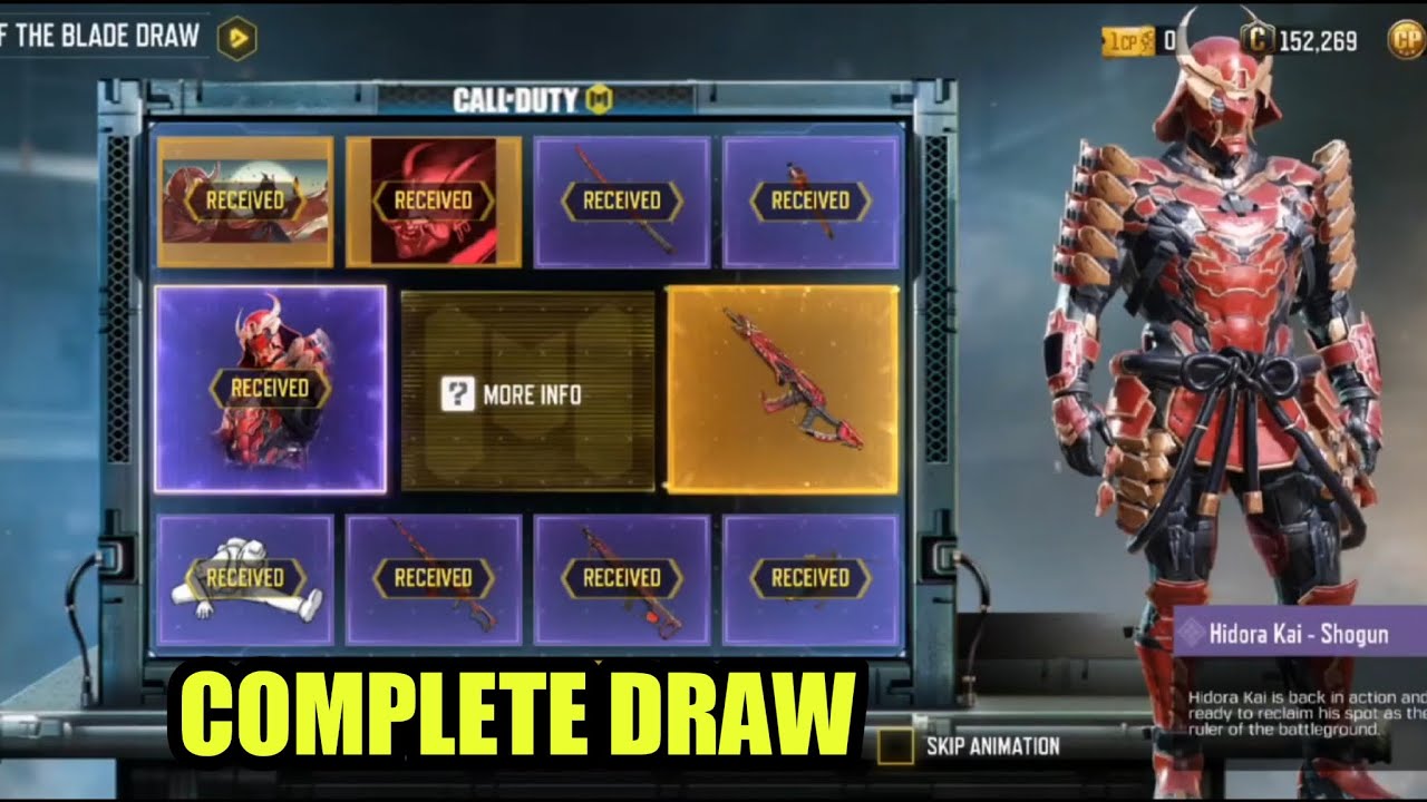 *NEW* Codm Shadow Of The Blade Complete Draw | Hidora Kai And ASM10 Red ...