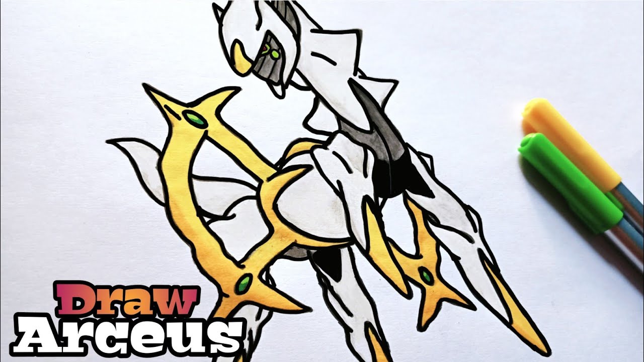 Draw Arceus/Legendary Pokemon/easy draw - YouTube