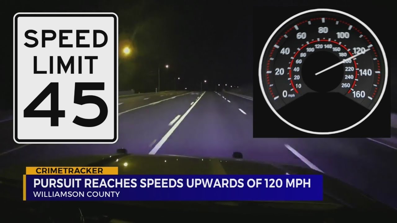 Williamson County pursuit reaches speeds upwards of 120 mph - YouTube