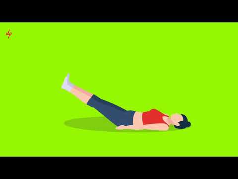straight leg raise exercise | workout | female | cardio | green screen ...