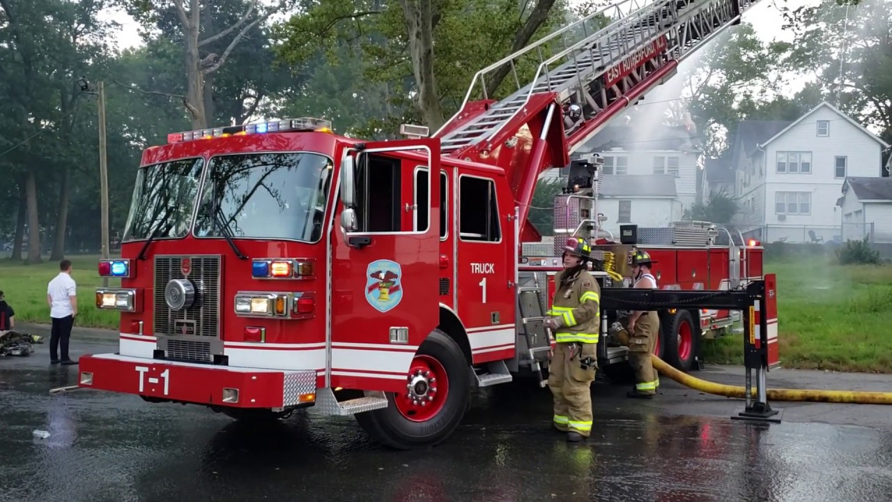 East Rutherford NJ Fire Department Truck 1 Mutual Aid Passic Fire ...
