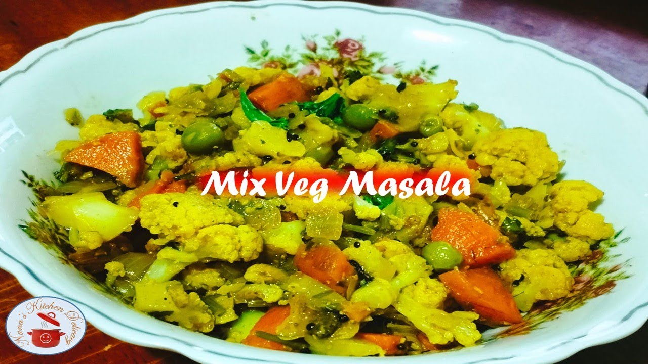 Mix Veg Sabji Curry | Mixed Vegetable Semi Gravy Sabji - Mix Veg Kurma ...