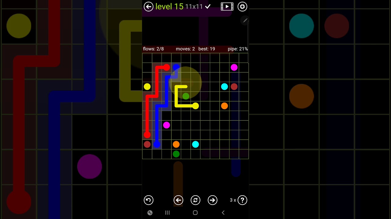 How To Solve Flow Free Extreme Pack Level 15 11x11 Harder Board Walk ...