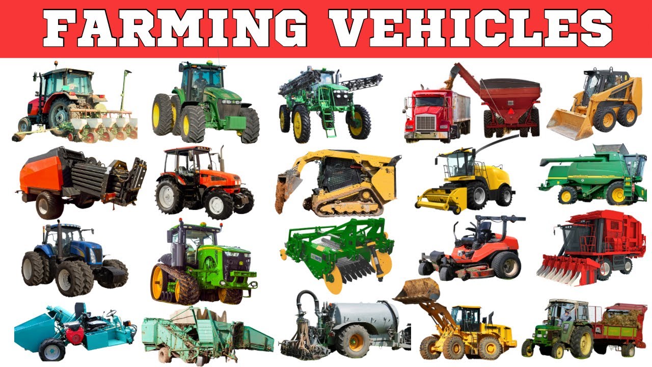 Farming Vehicles | Farm Vehicles Names for Kids #vehicles # ...