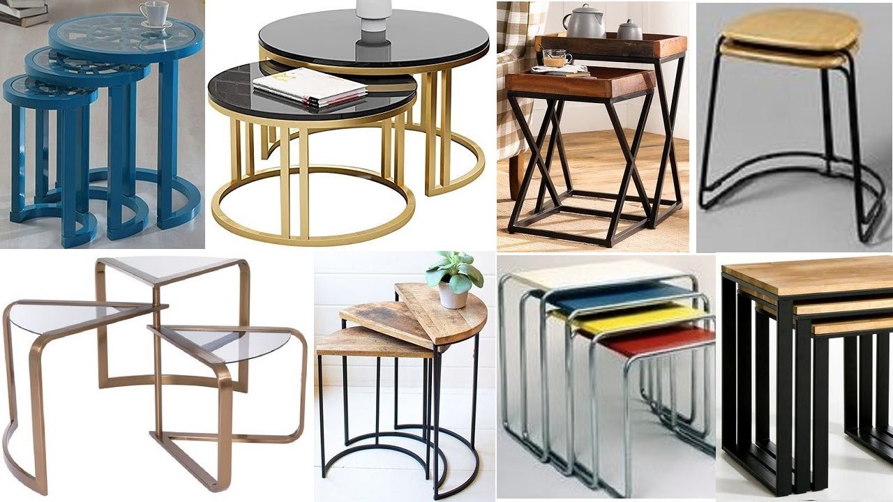 Modern metal frame nesting coffee table ideas 2 - YouTube