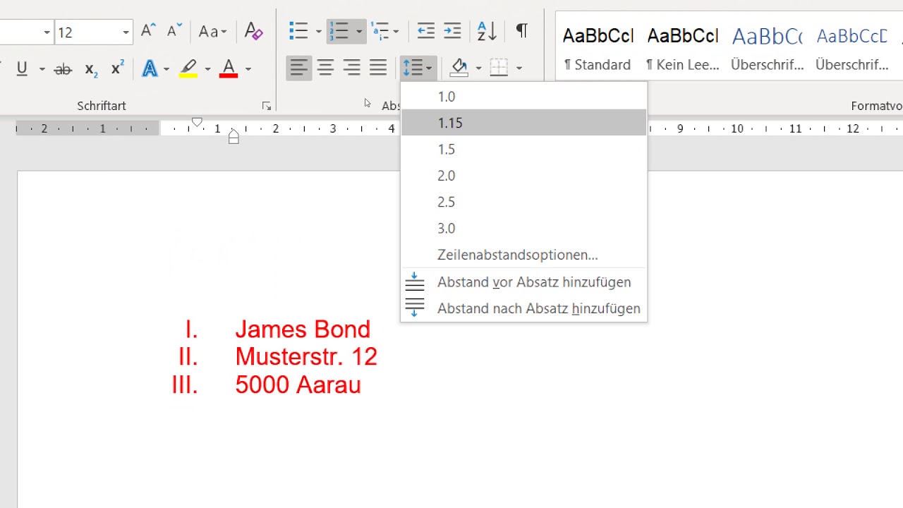 11032019, WOrd 2016, Schrift formatiert, markieren, Seite einrichten ...