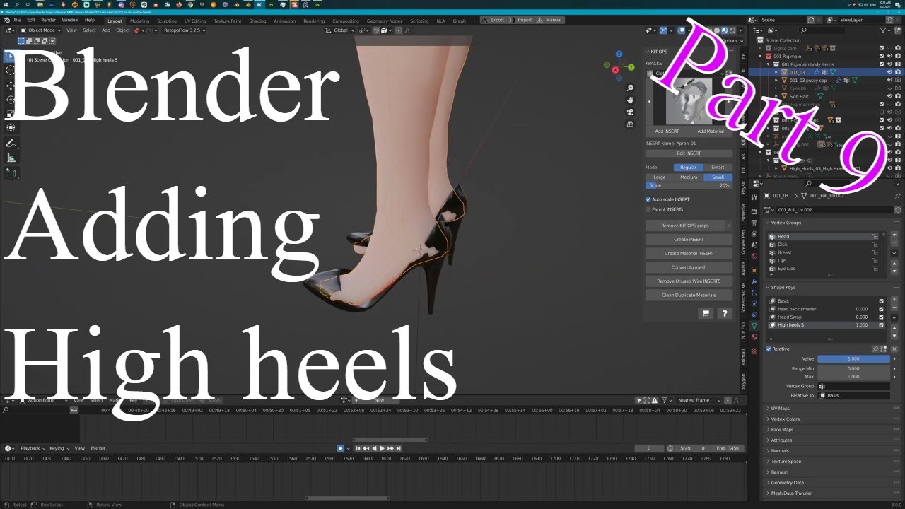 MMD Rigging part 09 adding high heels - YouTube