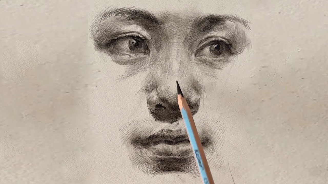 How to shade a face in pencil - YouTube