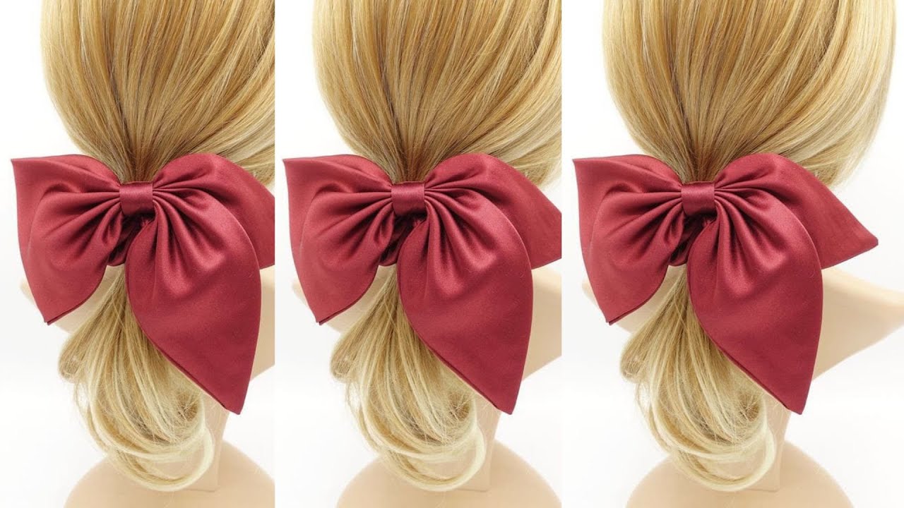 How to Make DIY Ribbon Hair Clips | Korean Women's Bow Ribbon Clip ...