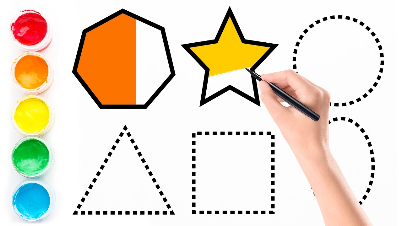 2d Shapes Drawing | How to Learn Shapes with Drawing & Painting for ...