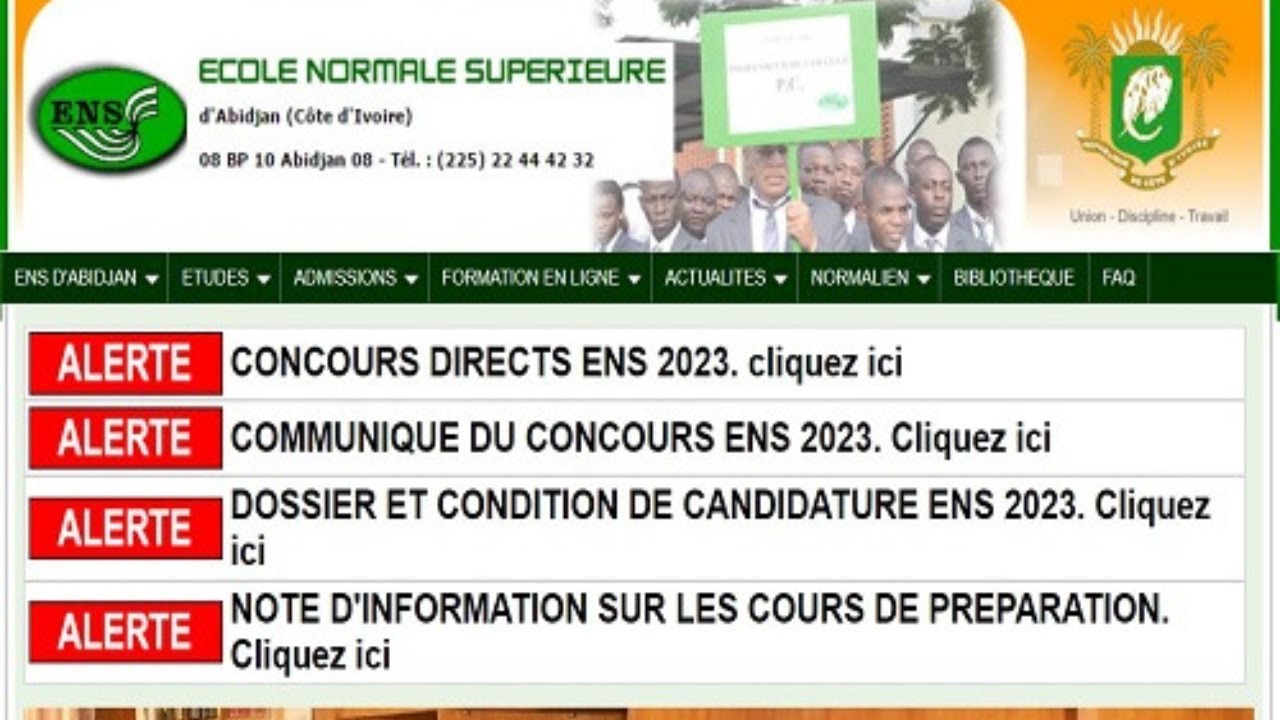 Concours D'Entrée A L'ENS 2023 : Calendrier, Procédure, Conditions De ...