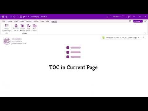 Create Table of Contents in OneNote - YouTube