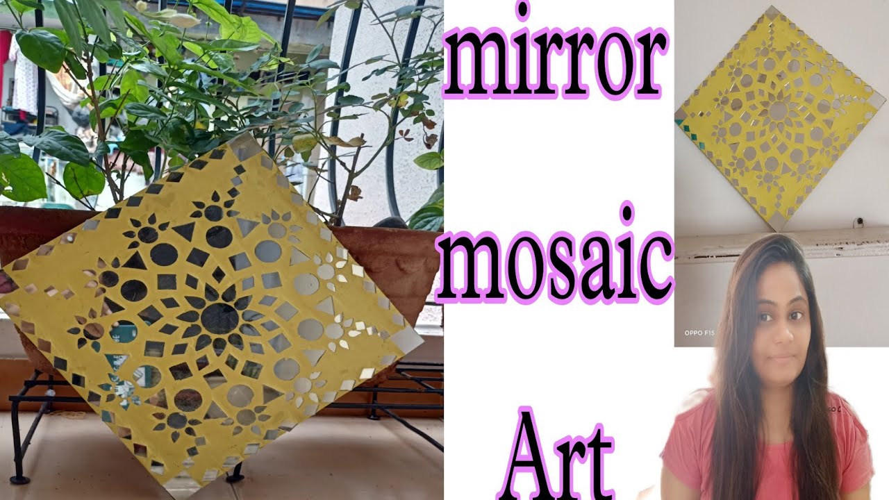 How to make a mirror mosaic Art l mirror mosiac Art tutorial l past at ...
