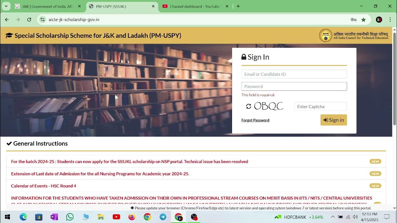 Filed RTI To AICTE PMSSS Delhi Regarding Payment Of NSP Pending From Last Month - YouTube