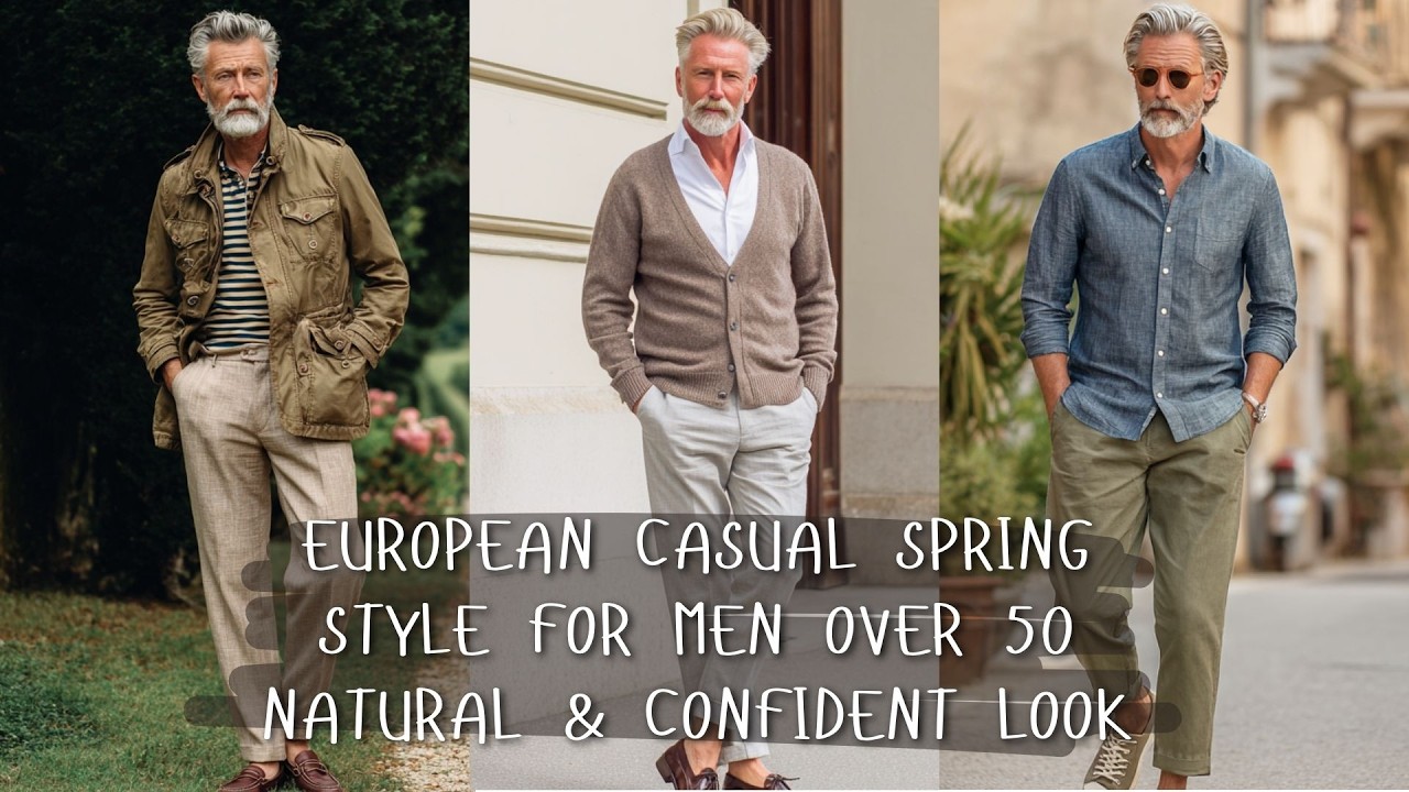 European Casual Spring Style for Men Over 50 Natural & Confident Look ...
