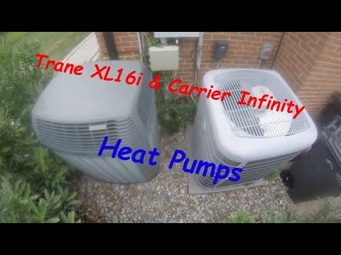 2016 Carrier Infinity & 2006 Trane XL16i Heat Pumps - YouTube