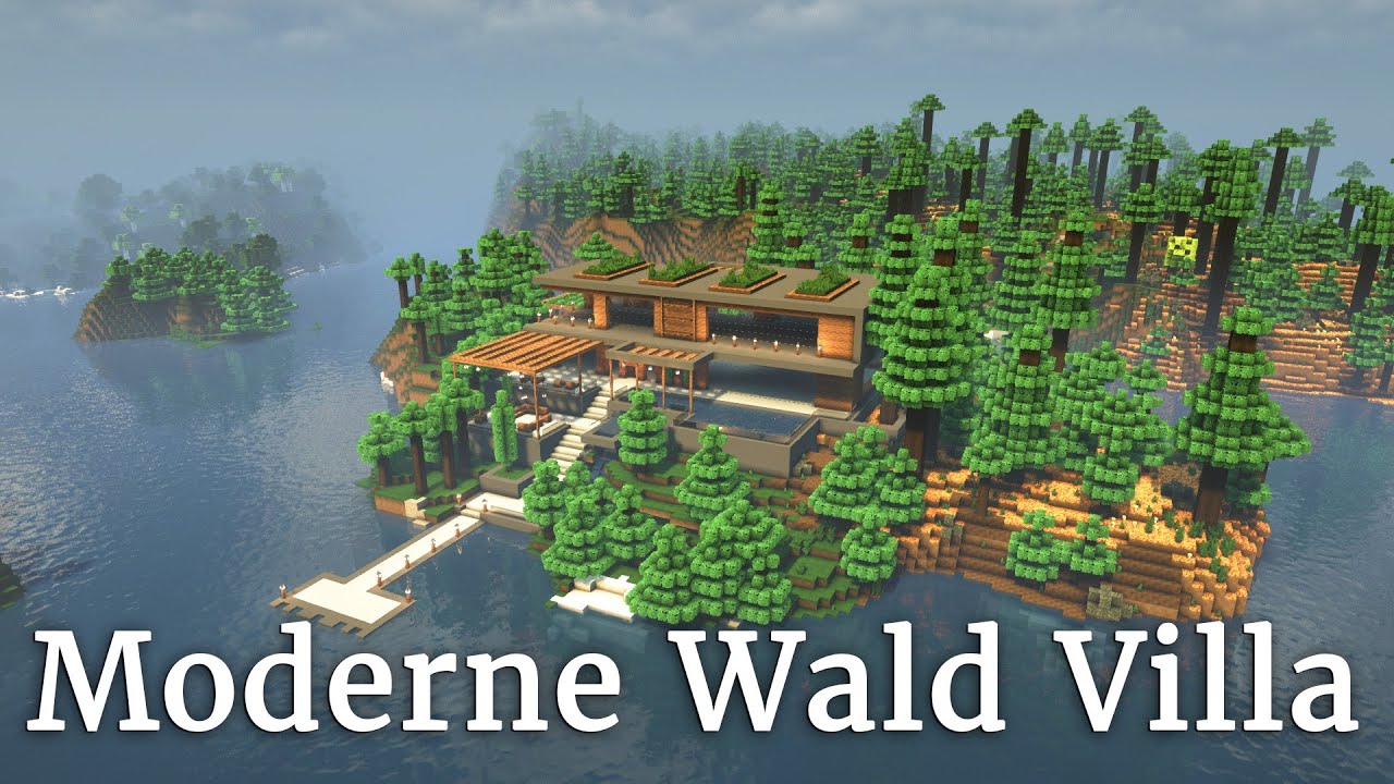 WALD VILLA in MINECRAFT bauen! - YouTube