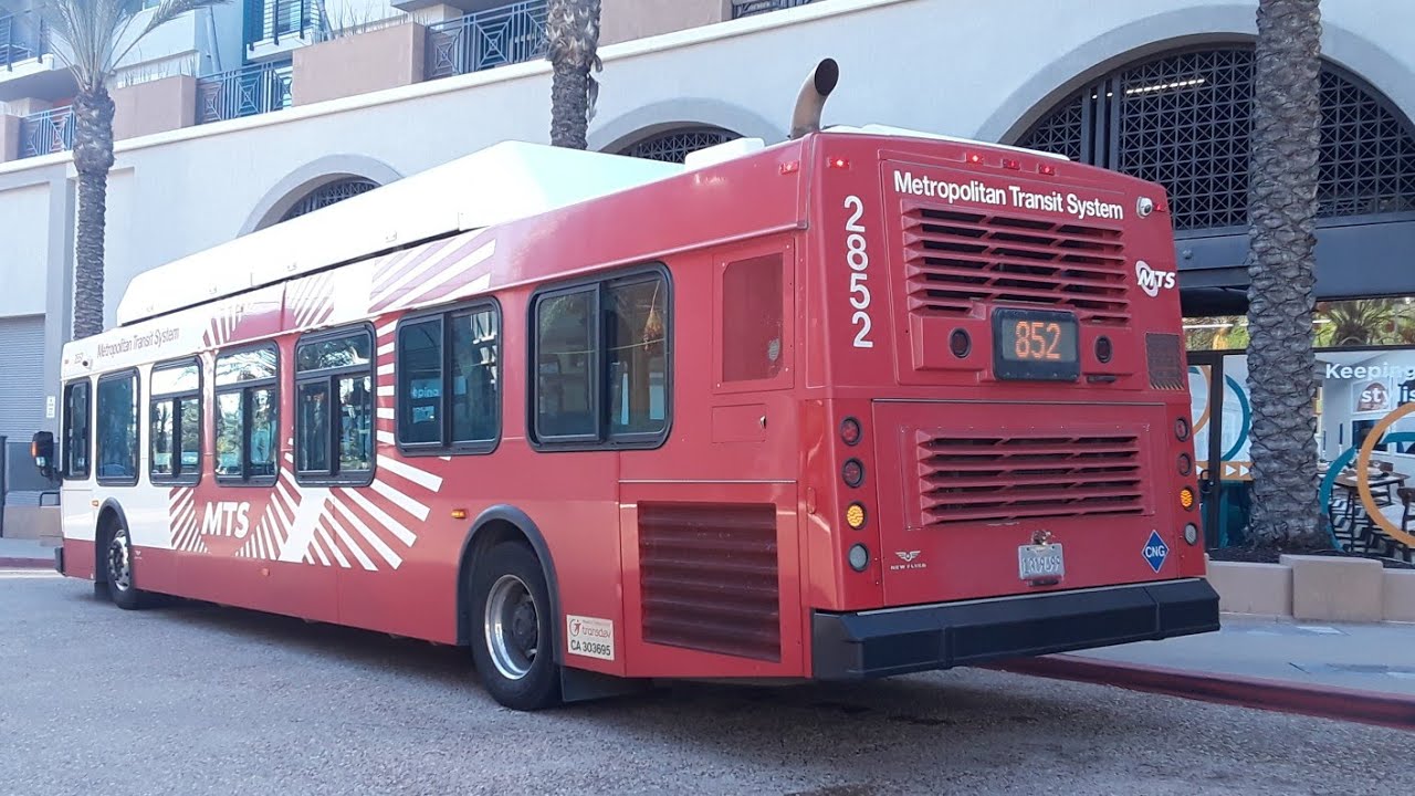 San Diego MTS New Flyer C40LF 2852 Route 852 - YouTube