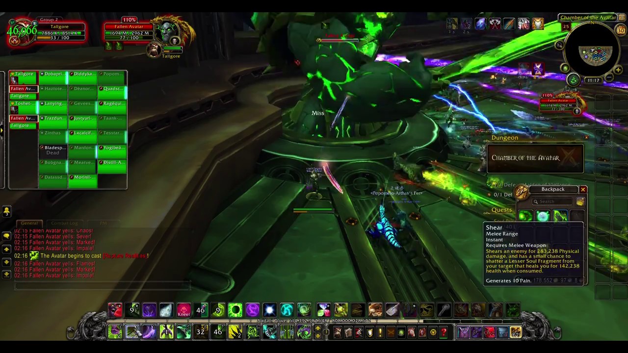 World of Warcraft Tomb of Sargeras Fallen Avatar fight - YouTube
