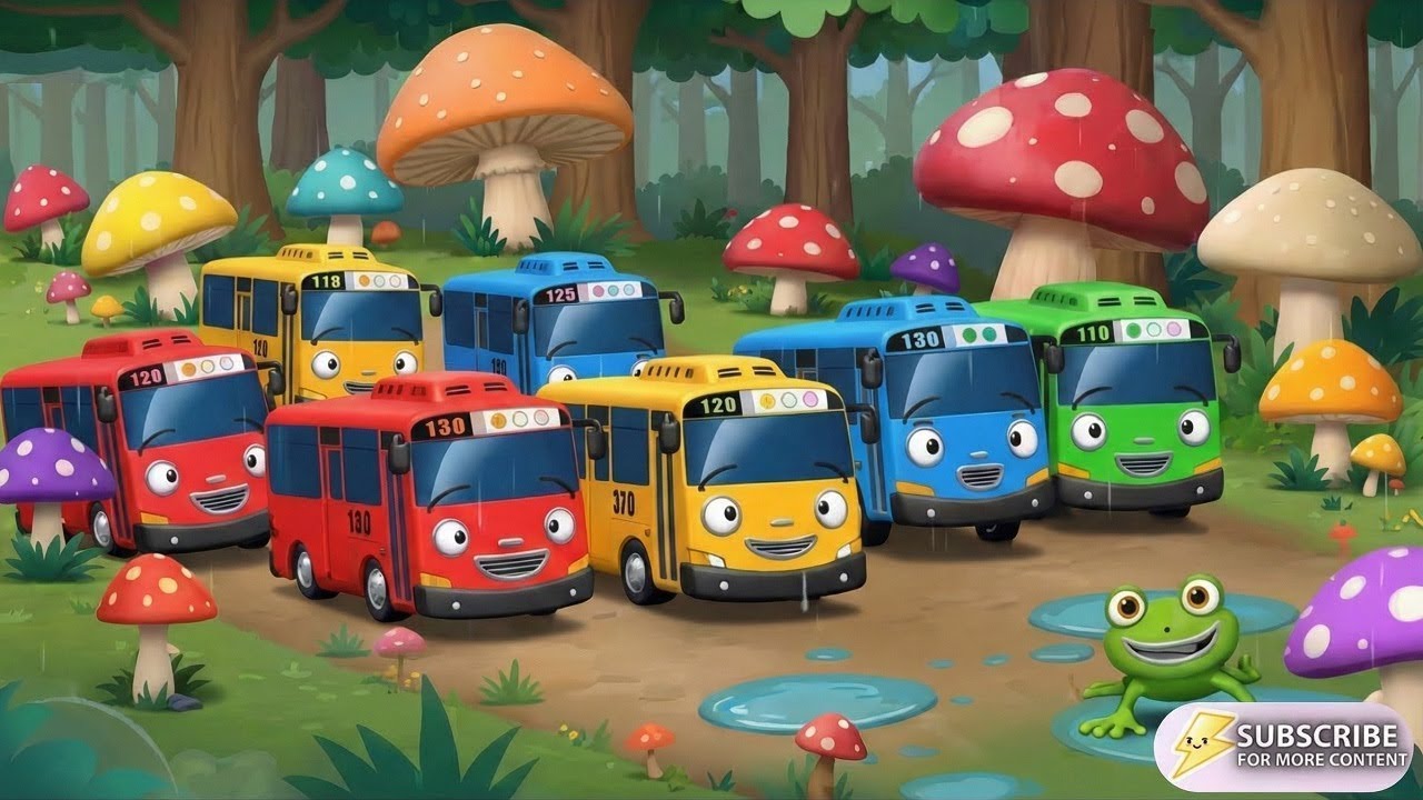 Ten Little Buses - From Wheels On The Bus | Nursery Rhymes for Babies ...