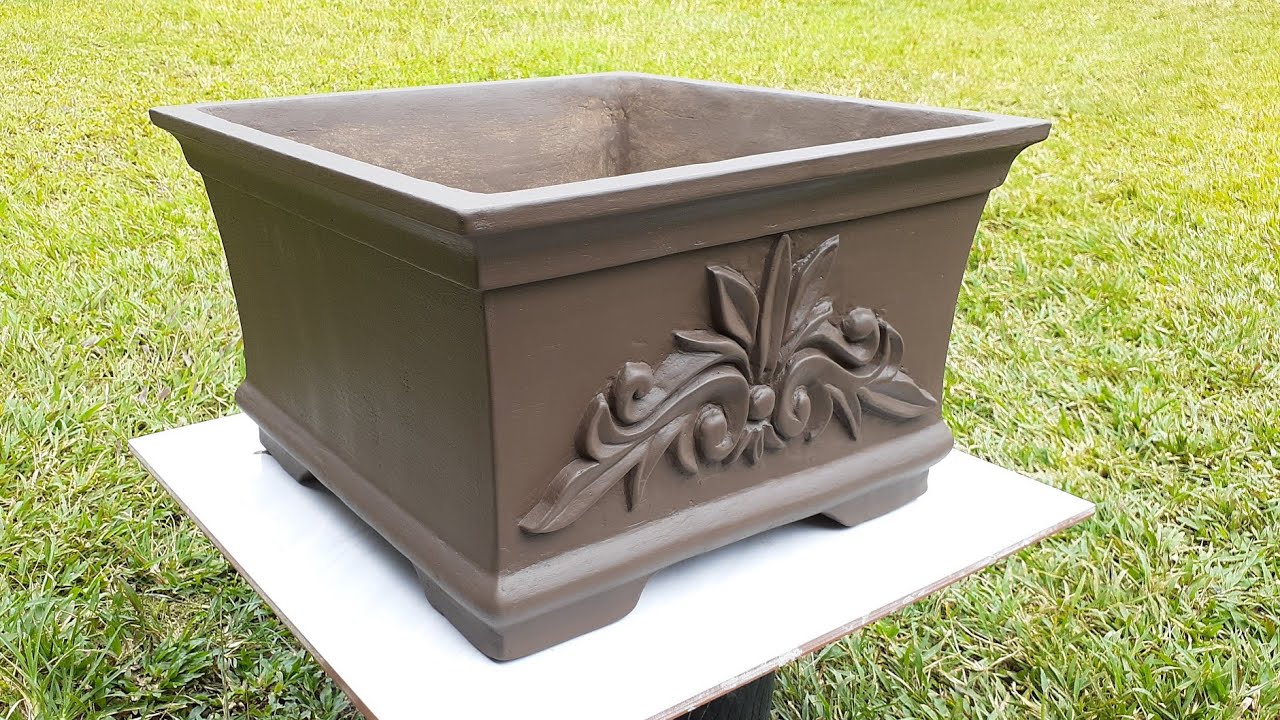 How To Make Beautiful Cement Pot At Home - Simple and Easy DIY Flower ...