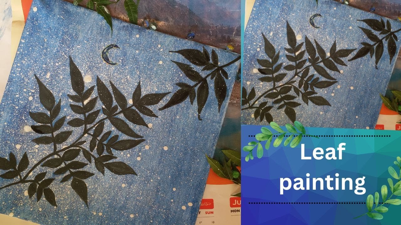 Leaf painting || How to make realistic leaf painting || canvas painting ...