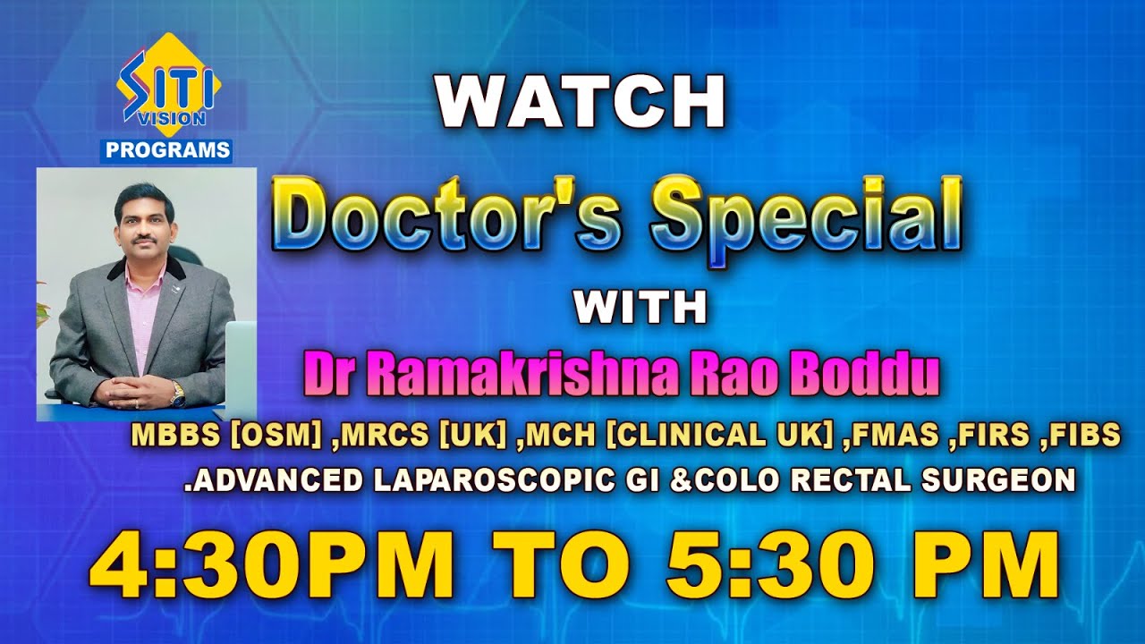 Doctor's Special Live || Dr.Ramakrishna rao Boddu | 04:30 PM to 05:30 PM || @sitivisiontollywood ...