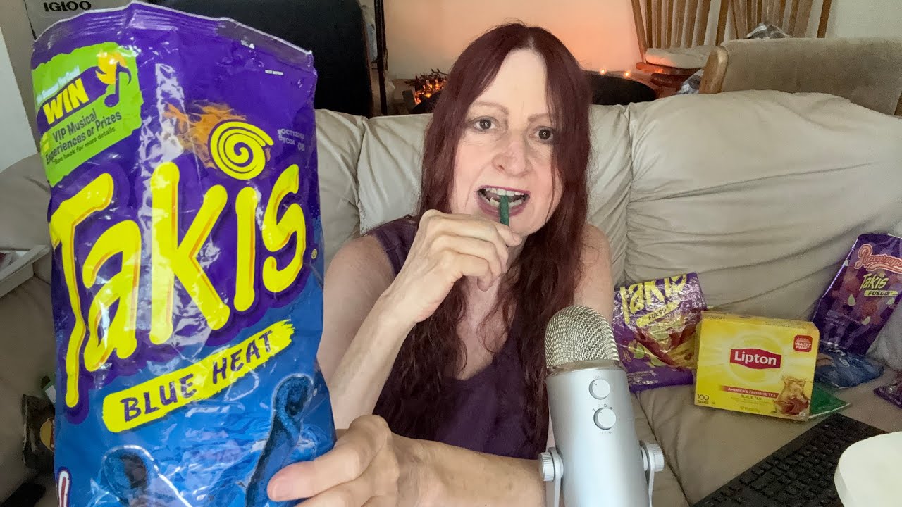 ASMR Takis Blue Heat Crunching Relaxing 😎 Sounds - YouTube