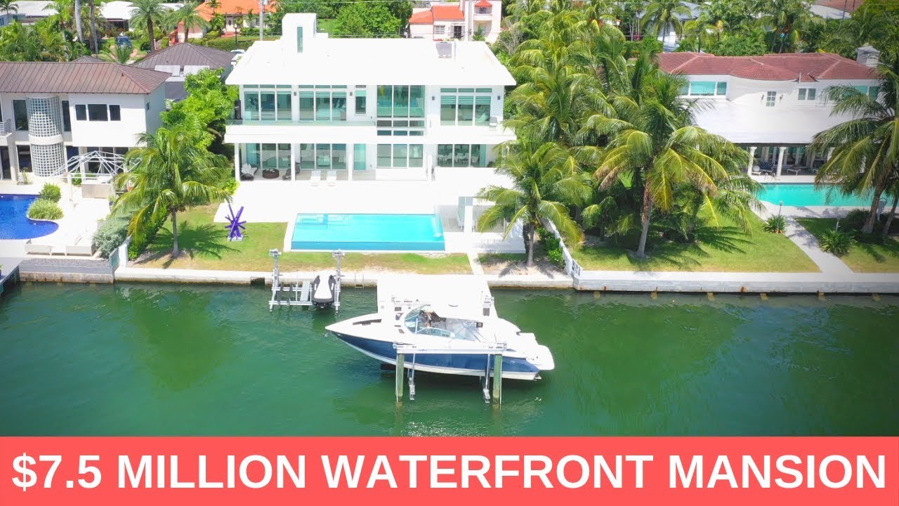 LUXURY WATERFRONT HOUSE IN MIAMI BEACH $7.5 MILLION - YouTube