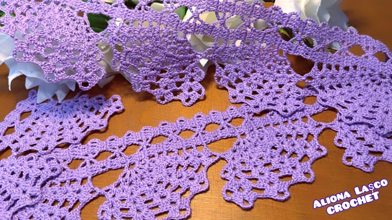 TIV croşetat manual pe lungime/ Beautiful crocheted border/ BORDO all ...