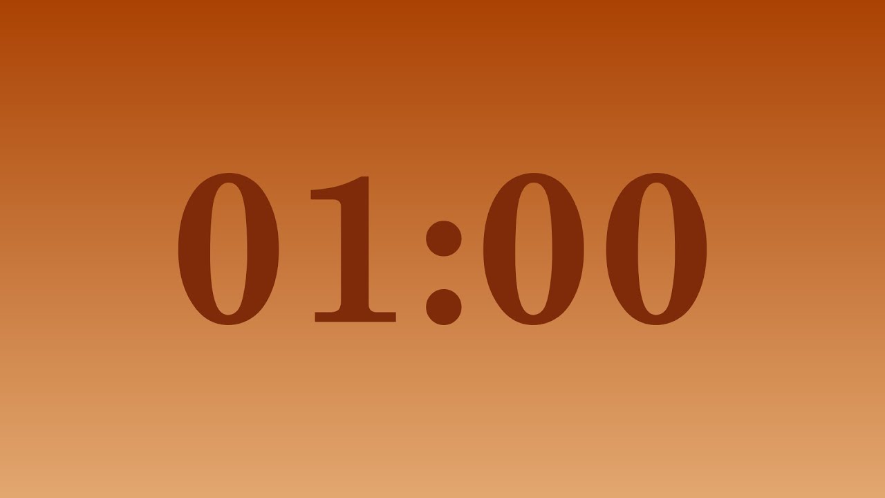 1-Minute Countdown Timer | (Fire → Brown Sugar) × Reddish Brown - YouTube