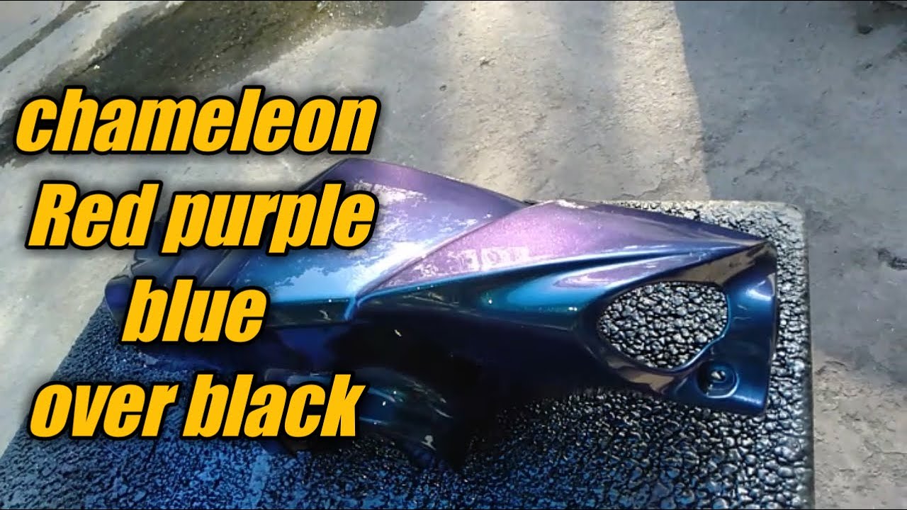 paano mag pintura ng chameleon red purple blue over black base - YouTube