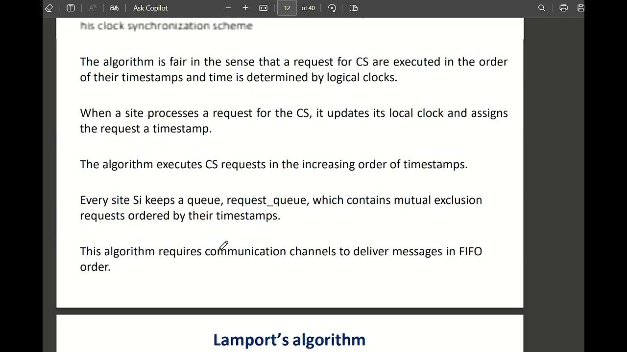 Distributed Computing CST402 Lamport Algorithm - YouTube