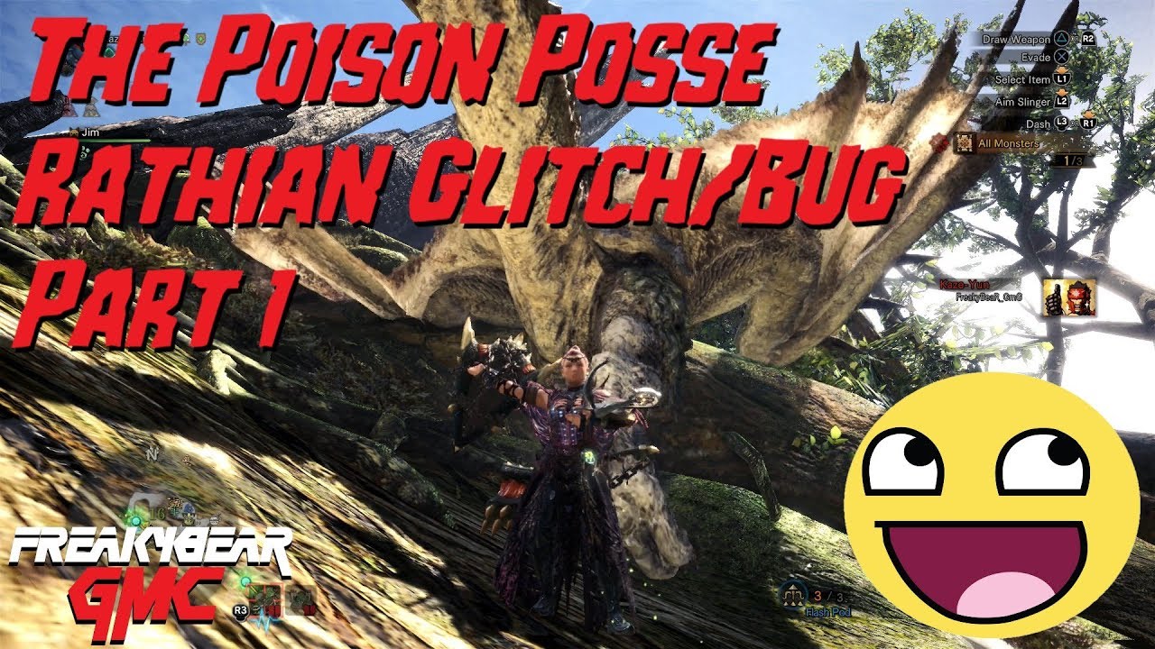 Monster Hunter World The Poison Posse Rathian Glitch Part 1 #MHW - YouTube