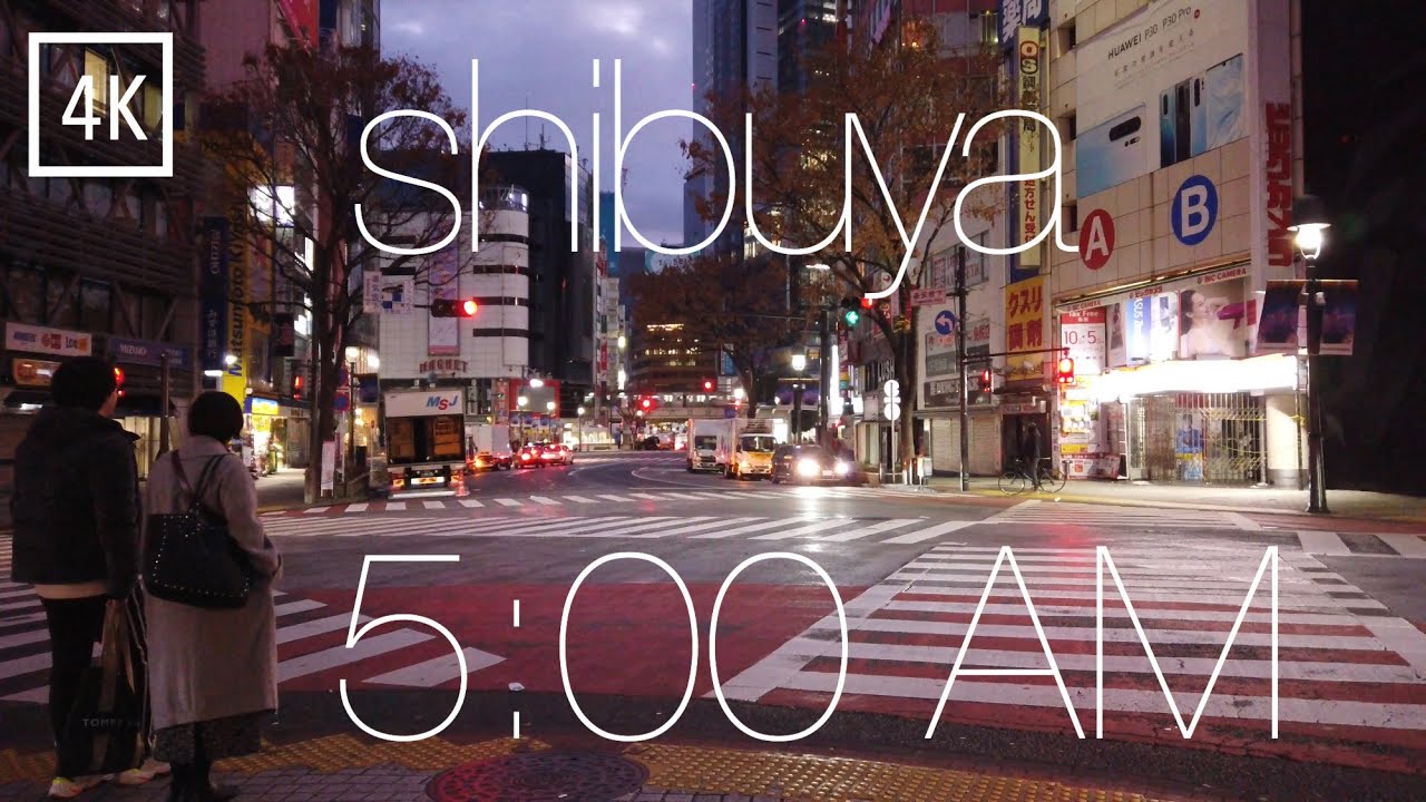 Shibuya street view - visual trip at early morning / 渋谷早朝散歩 - YouTube