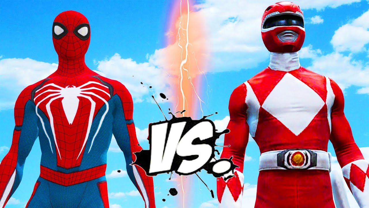 SPIDERMAN VS RED MIGHTY MORPHIN POWER RANGER - YouTube