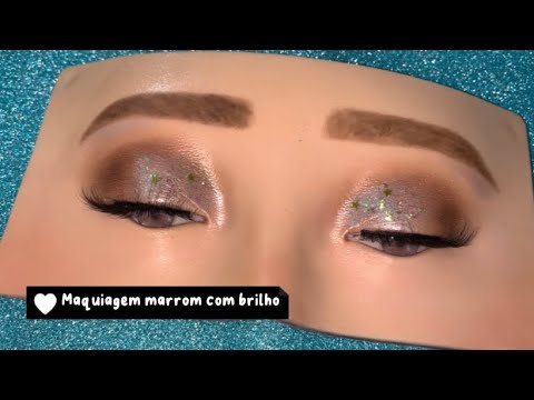 MAQUIAGEM MARROM COM BRILHO USANDO PALETA DA SHEIN | interacting makeup ...