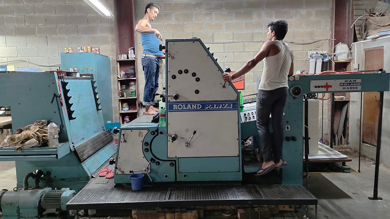 Printing & Burnishing by Two Color Man Roland MABEG Offset Printing ...