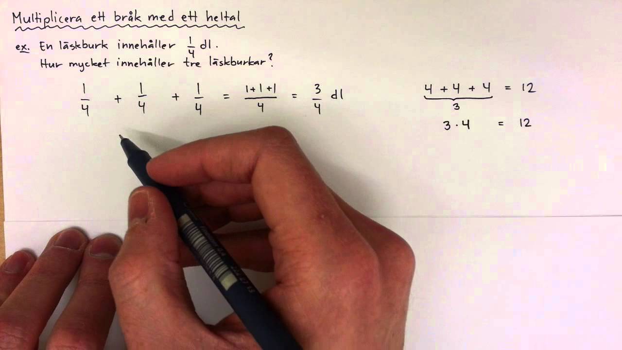 8 - Bråk och Procent - Multiplicera ett bråk med ett heltal - YouTube